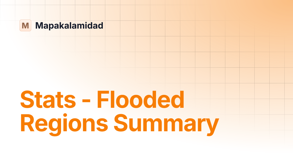 Stats - Flooded Regions Summary | Mapakalamidad